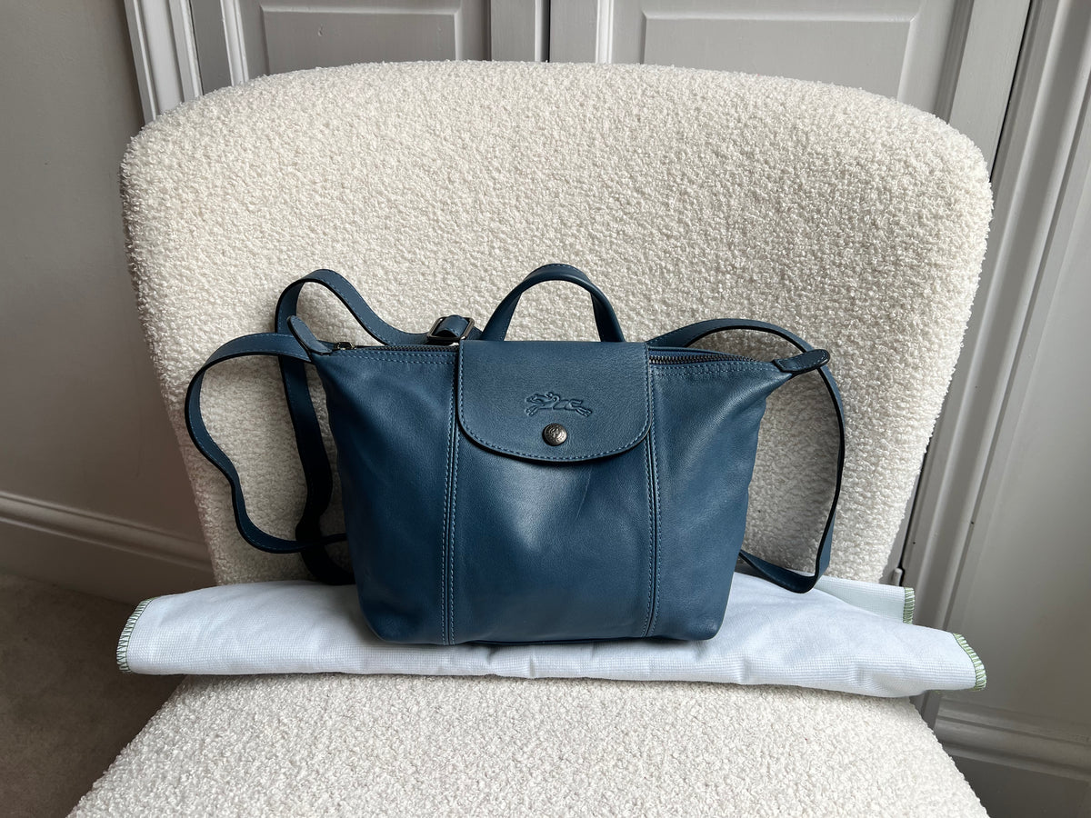 Longchamp Blue Leather Pliage Mini Backpack (RRP £320) – Addicted to ...