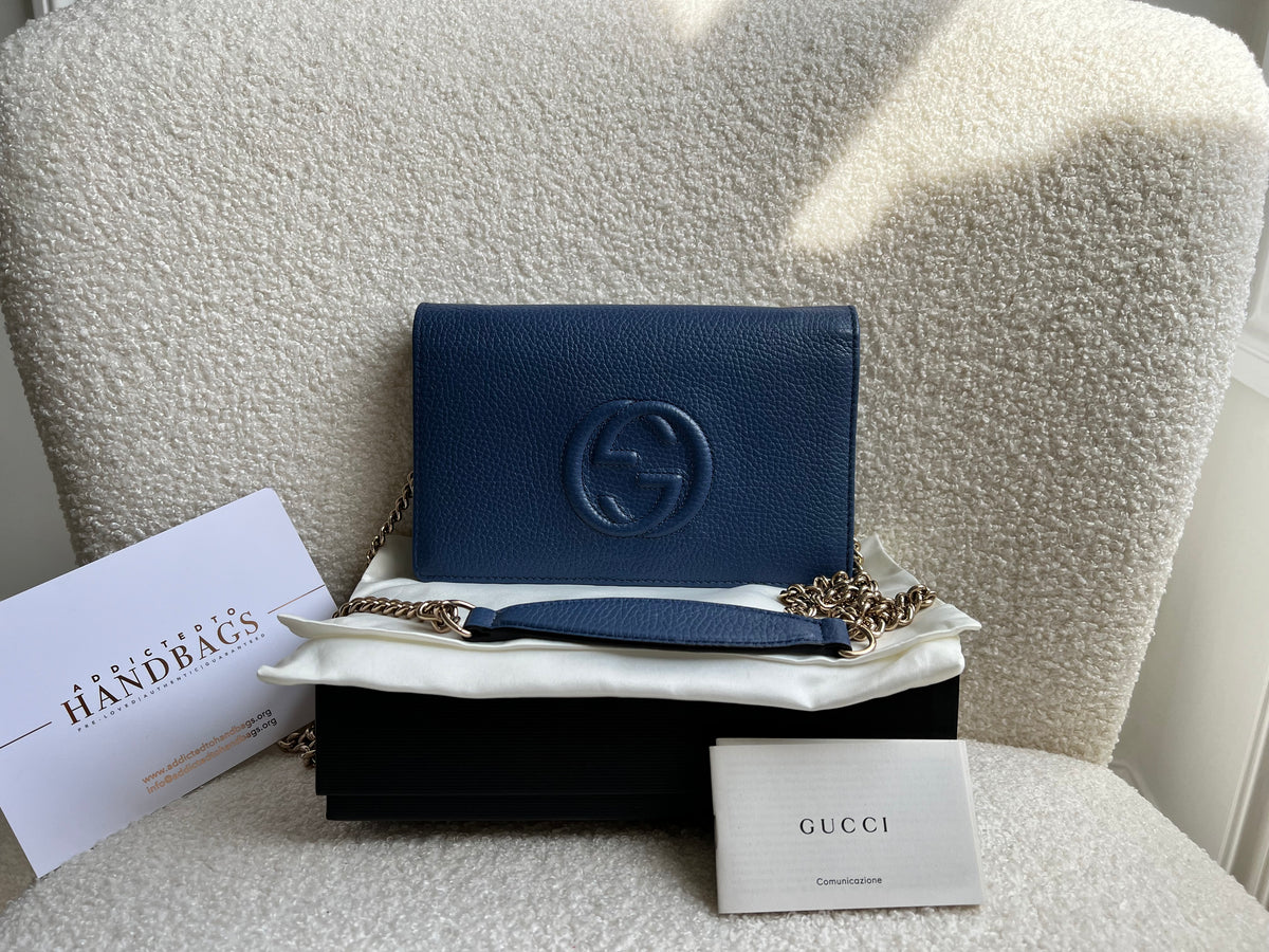 Gucci Blue Soho Chain Wallet – Addicted to Handbags